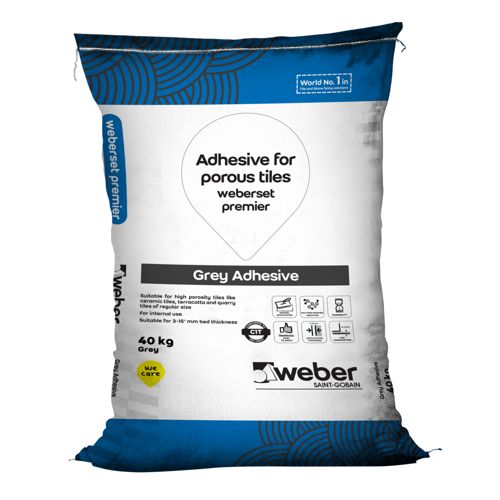 External Floor Stone Grey Tile Adhesive - weberset nova